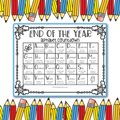 End of the Year Alphabet Countdown Calendar - Teaching Mama