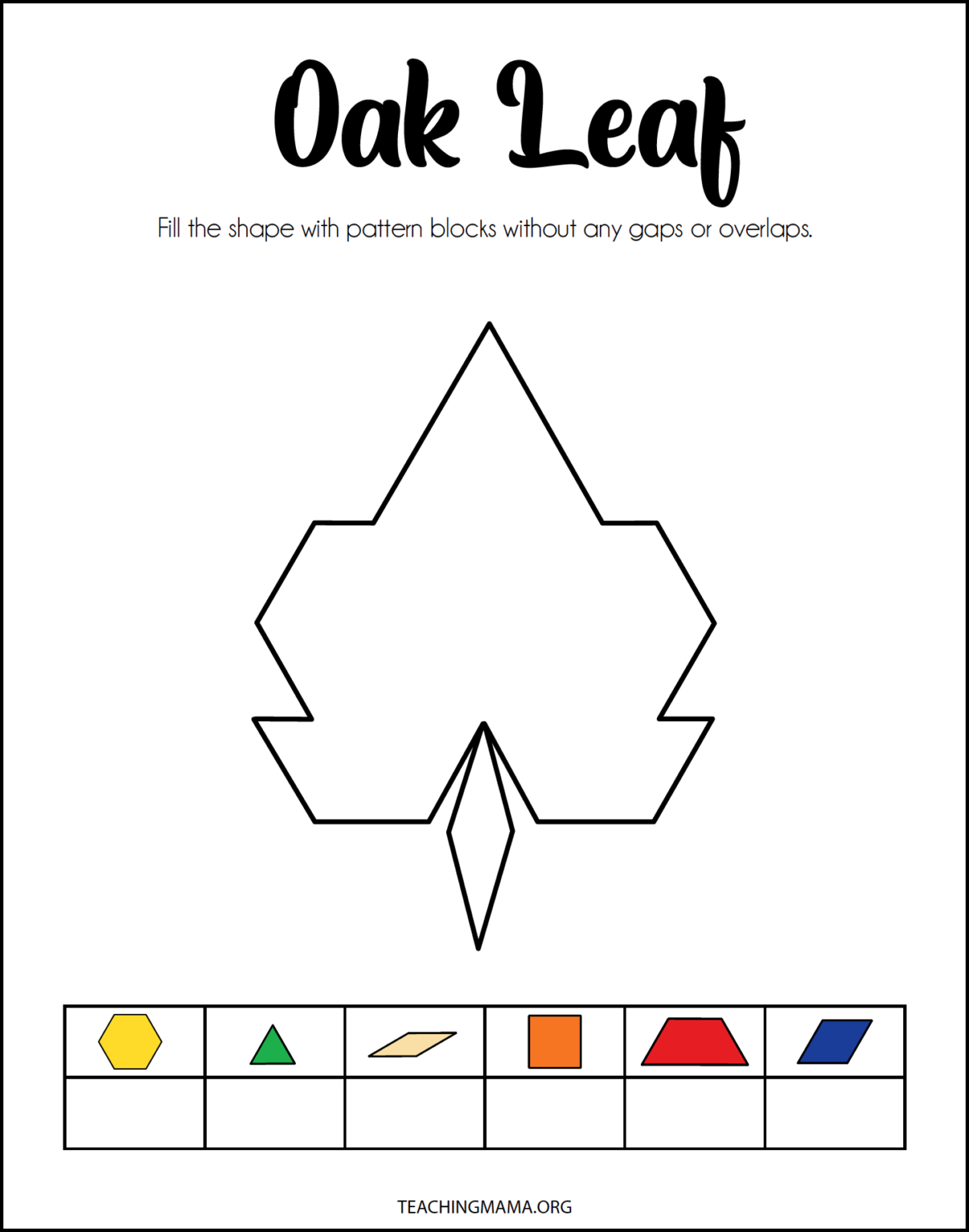 Fall Pattern Block Printables - Teaching Mama