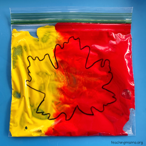 Leaf in a Bag Color Activity - Teaching Mama