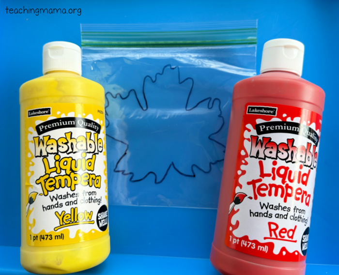 Leaf in a Bag Color Activity - Teaching Mama