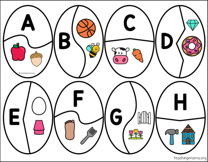 Easter Egg Beginning Sound Puzzles - Teaching Mama