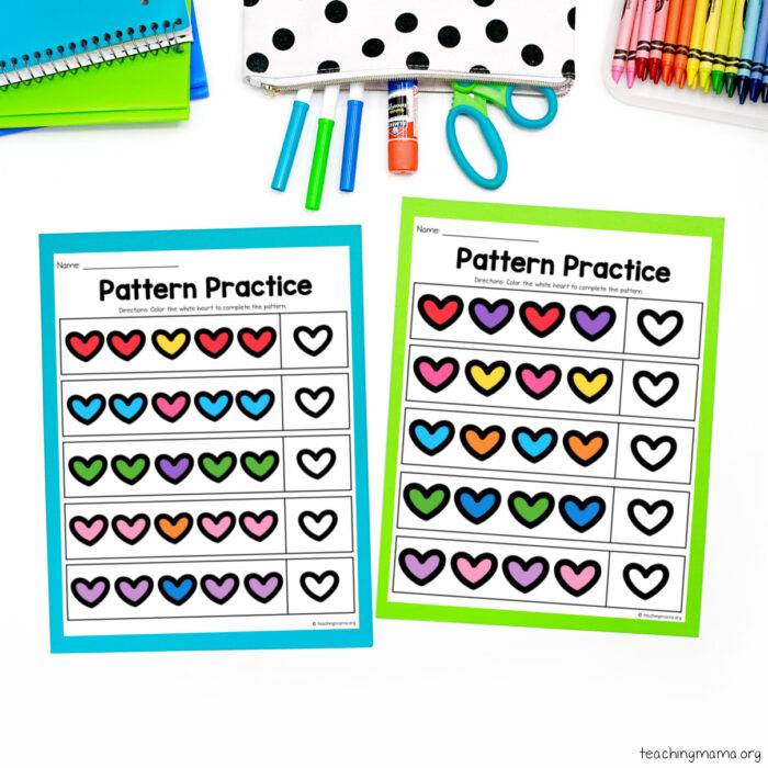 Pattern Practice Pages - Teaching Mama