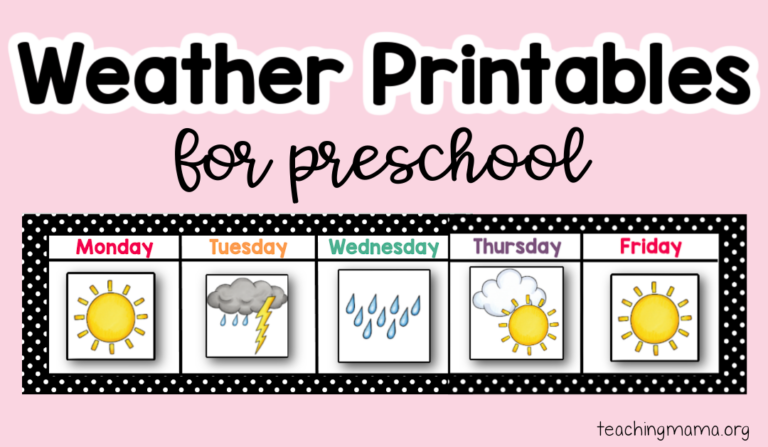 Weather Printables for Circle Time - Teaching Mama