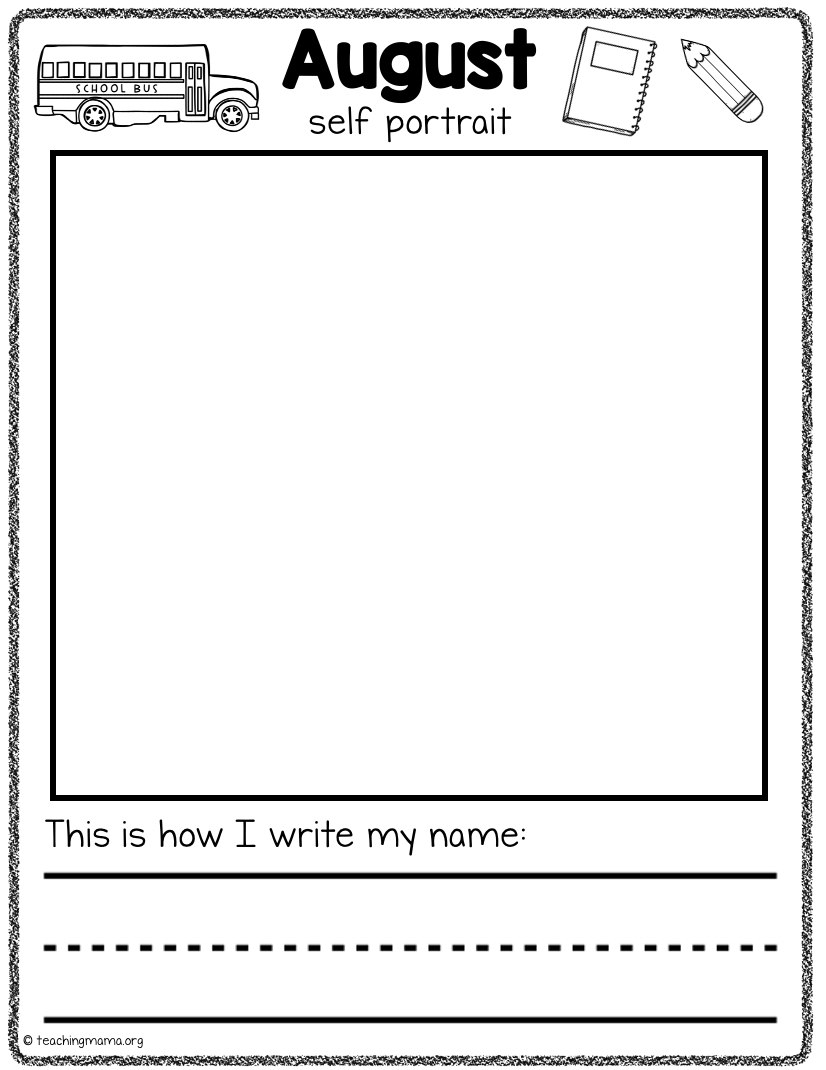 Monthly Self Portrait Journal - Free Printable - Teaching Mama