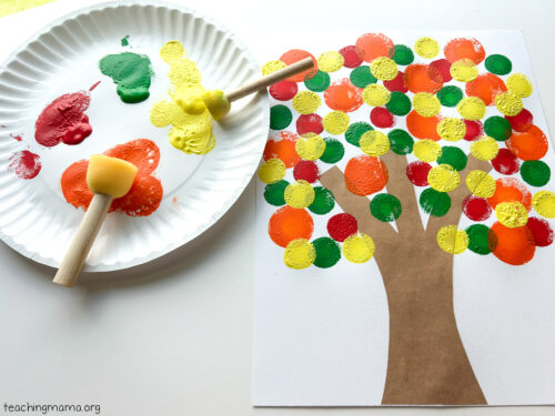 Fall Tree Painting Activity - Teaching Mama