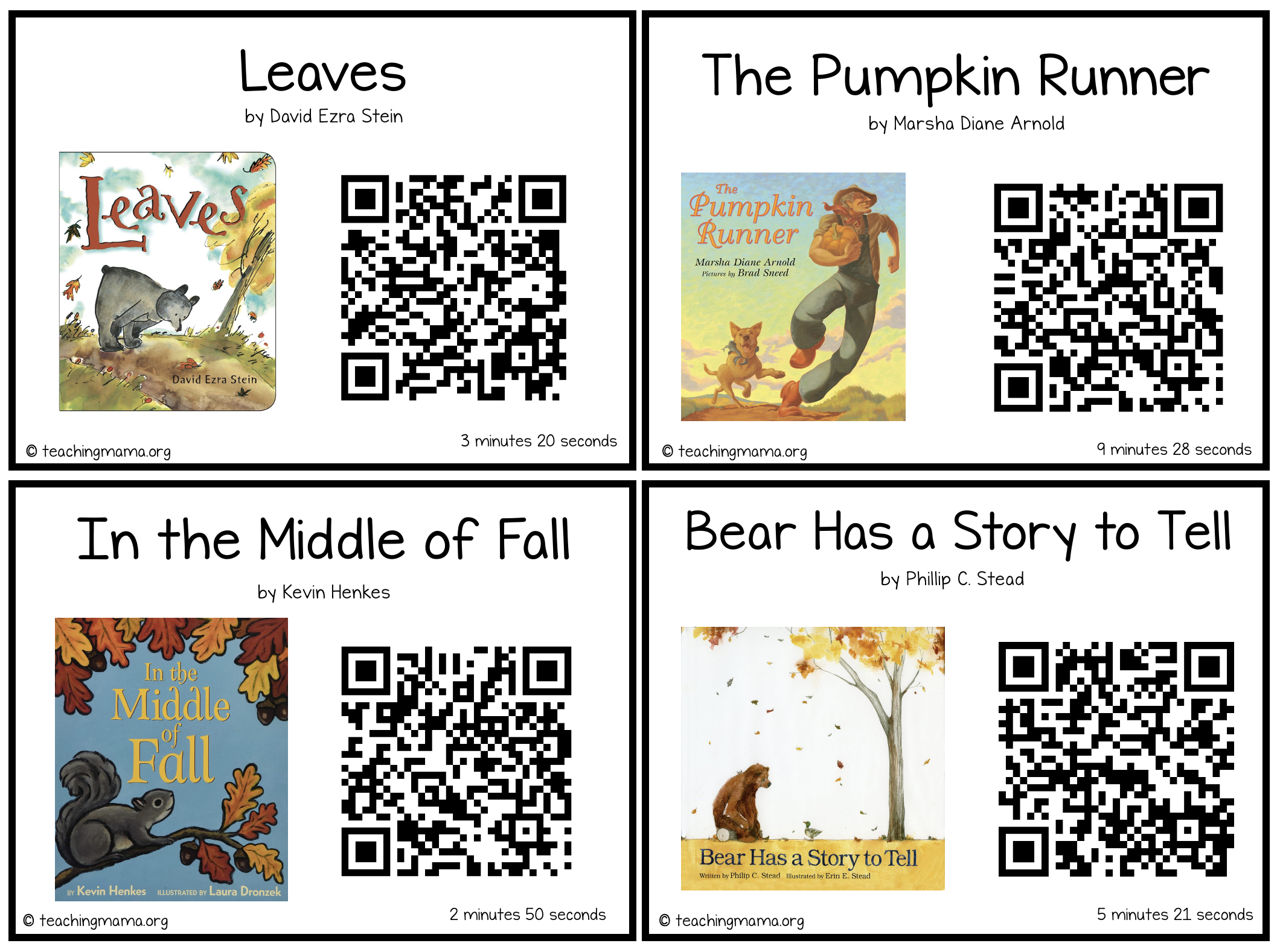 October Listening Center with QR Codes - Teaching Mama