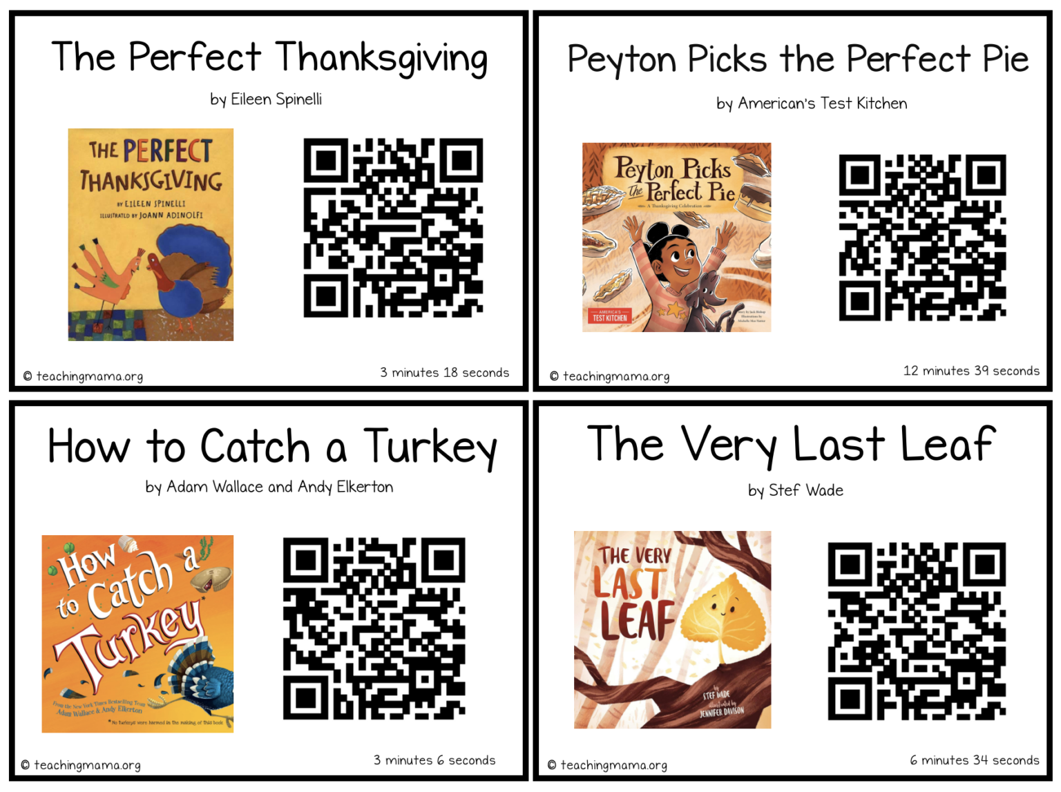 November Listening Centers with QR Codes - Teaching Mama