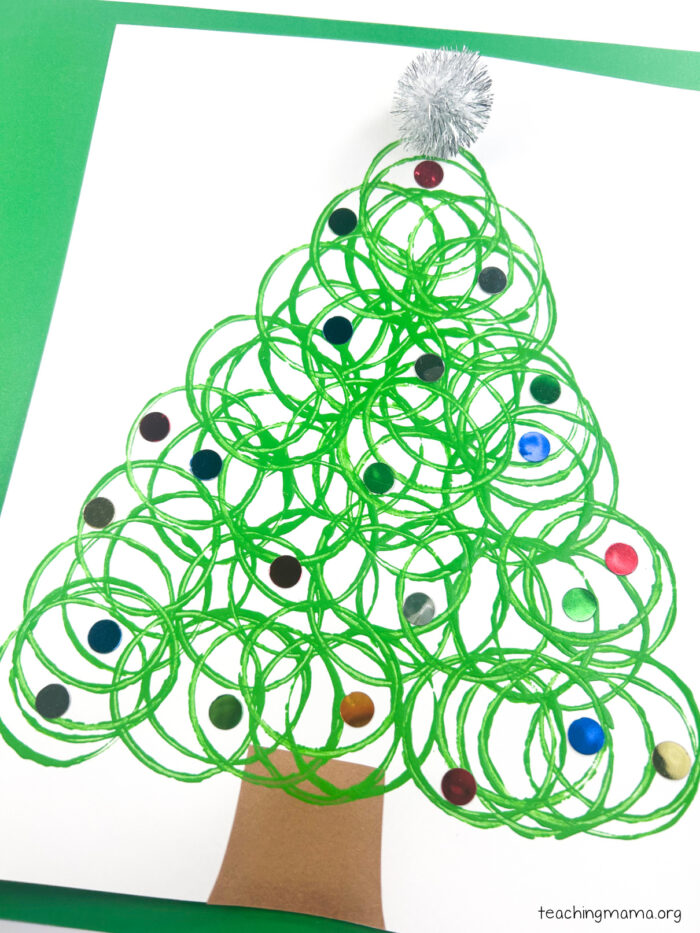 Christmas Tree Stamping Craft - Teaching Mama