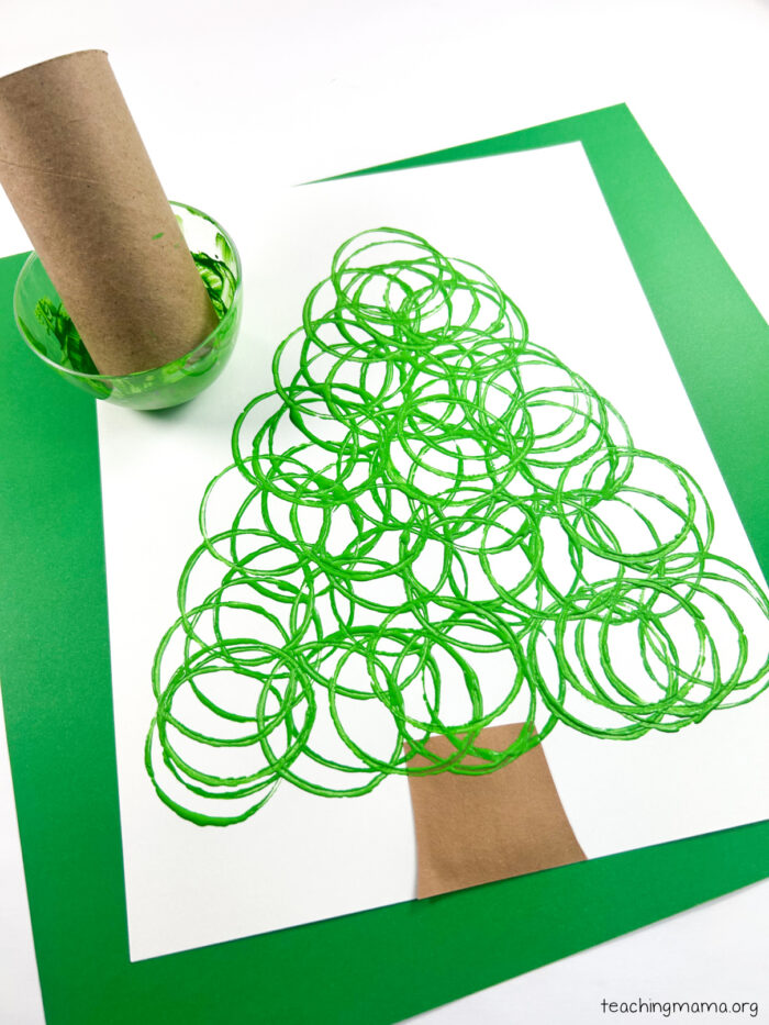 Christmas Tree Stamping Craft - Teaching Mama