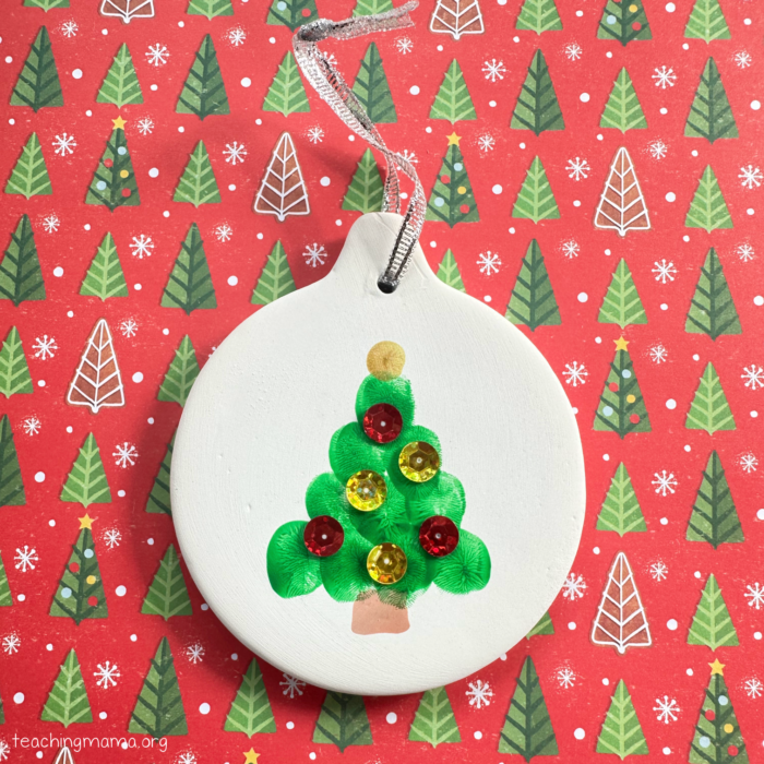 Fingerprint Christmas Tree Ornament - Teaching Mama