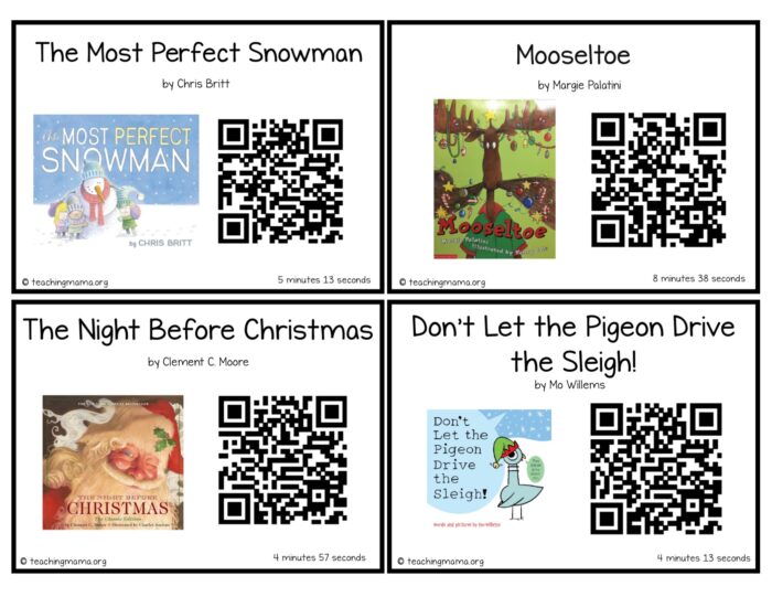 December Listening Center Books with QR Codes - Teaching Mama