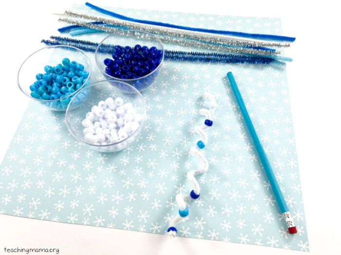 Pipe Cleaner Icicles for Fine Motor Fun - Teaching Mama