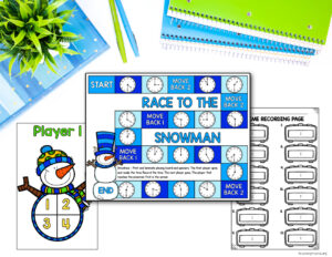 Snowman Telling Time Game - Teaching Mama