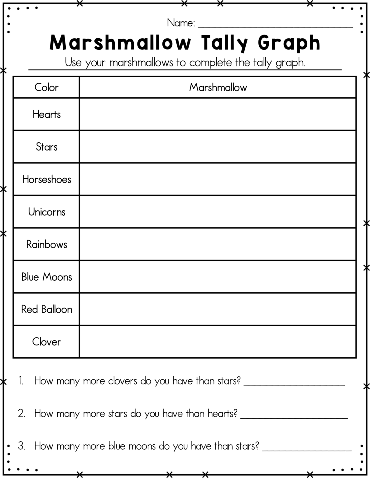 Marshmallow Graphing Printable - Teaching Mama