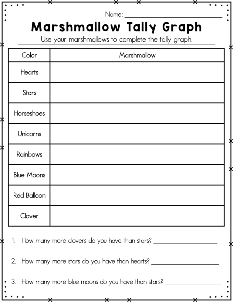Marshmallow Graphing Printable - Teaching Mama
