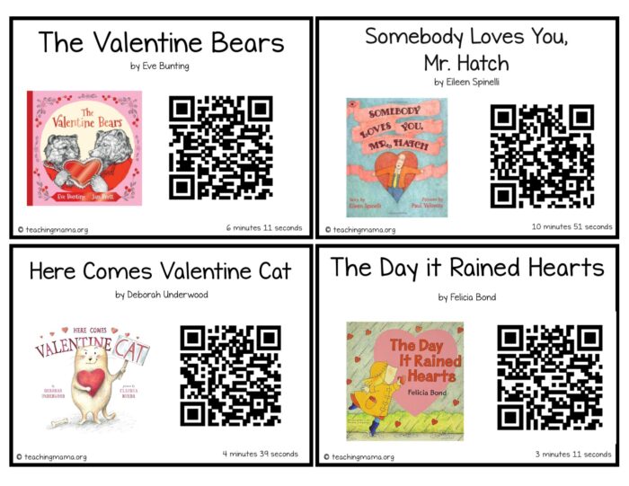 February Listening Center with QR Codes - Teaching Mama