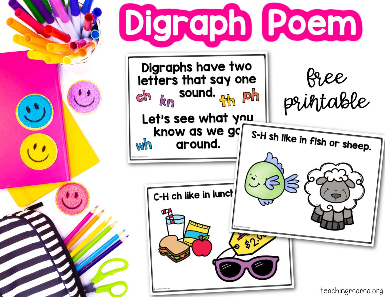 Digraph Rhyming Poem - Teaching Mama