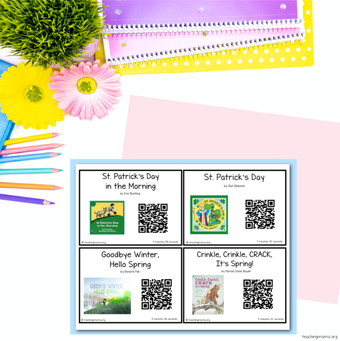 March Listening Center with QR Codes - Teaching Mama