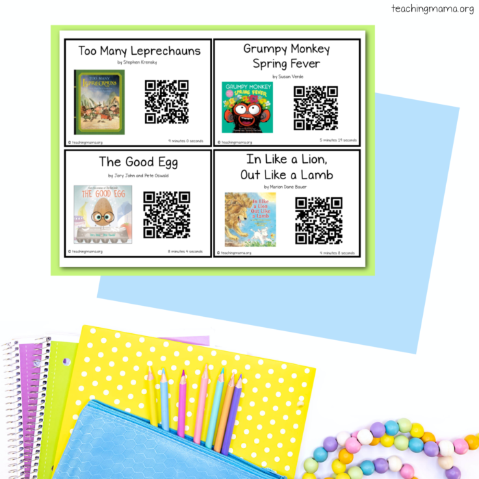 March Listening Center with QR Codes - Teaching Mama