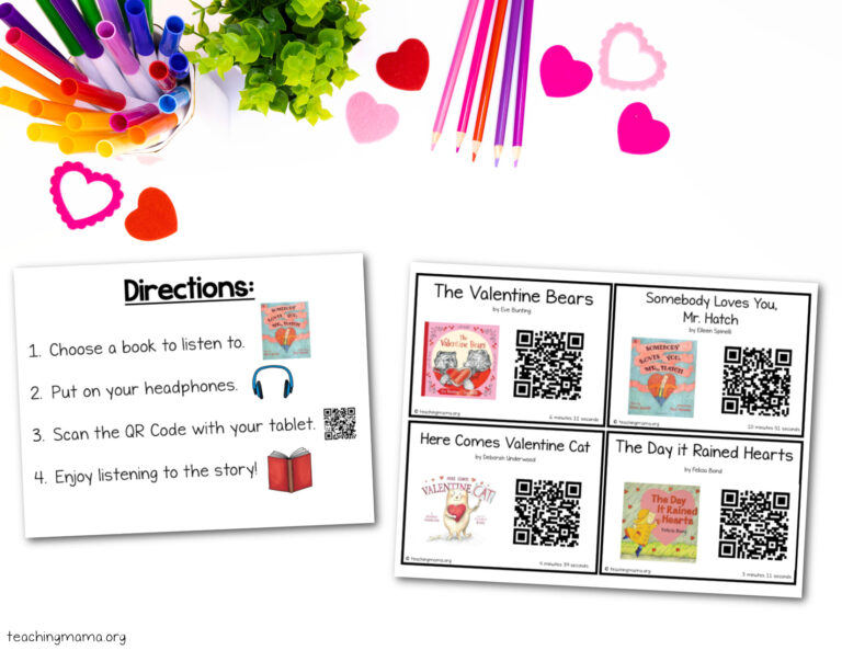 February Listening Center with QR Codes - Teaching Mama