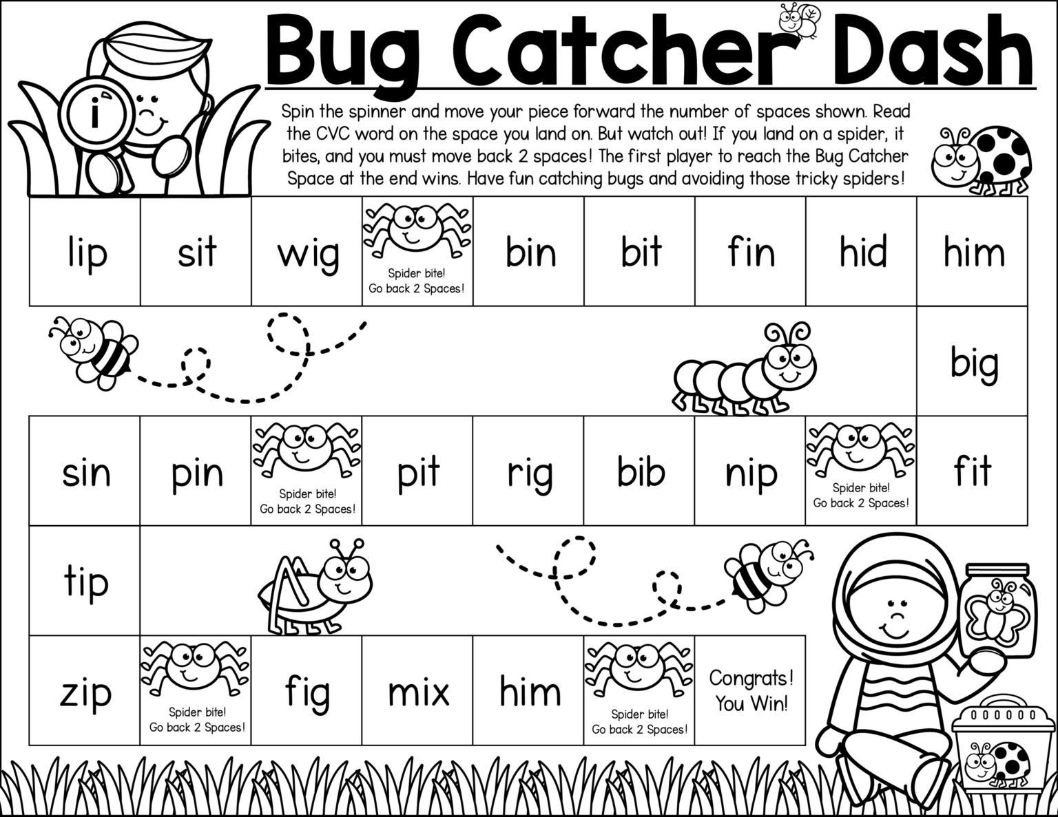 Bug Catcher Dash: A Fun CVC Word Game for Early Readers - Teaching Mama