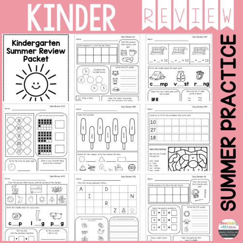 Kindergarten Summer Review Packet - Teaching Mama