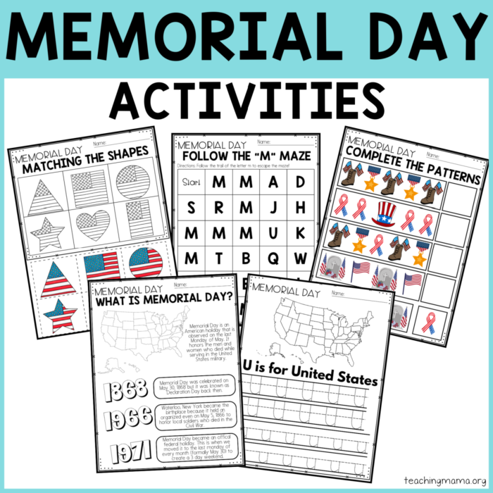 Memorial Day Printables Teaching Mama