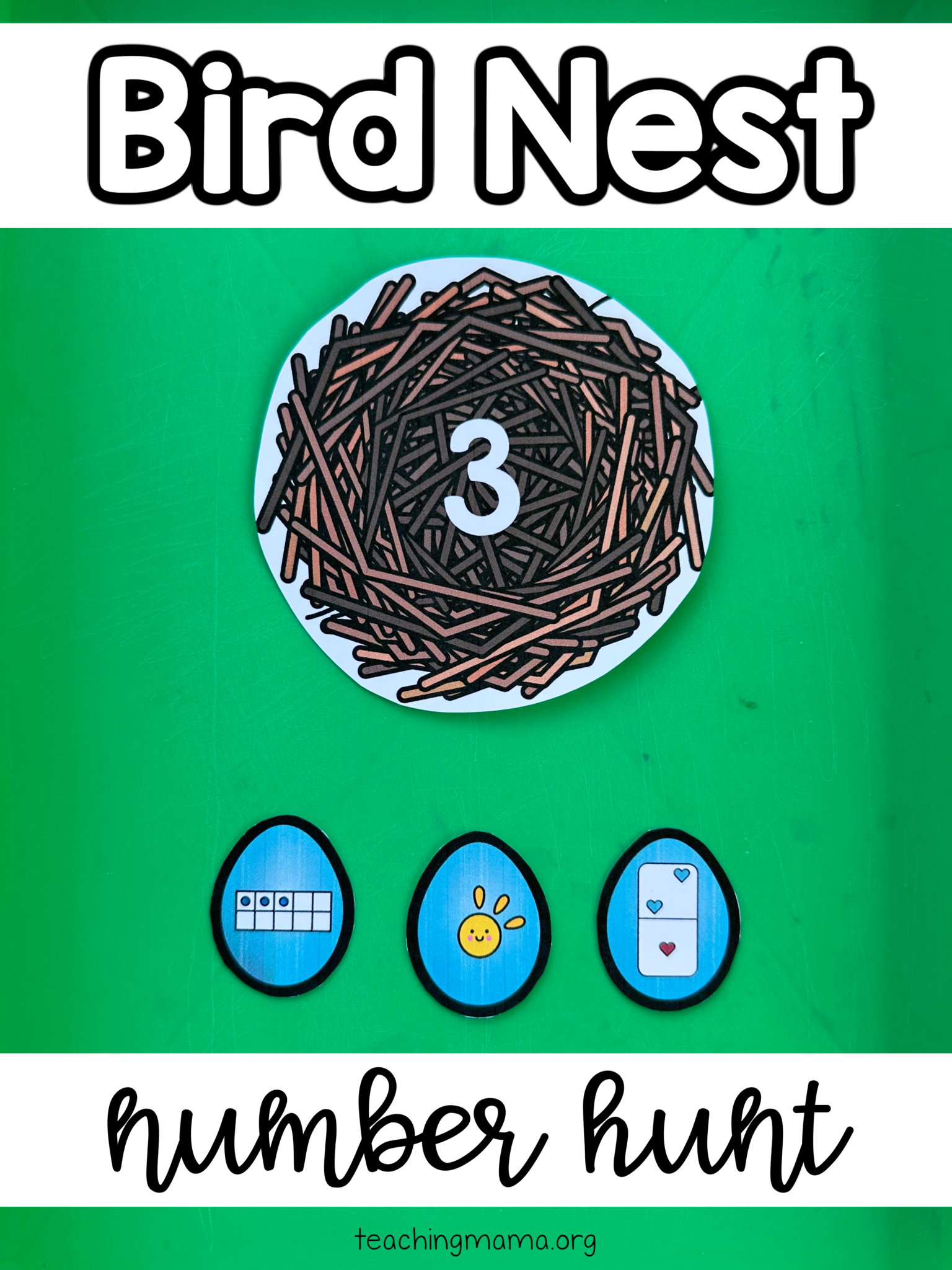 Bird Nest Number Hunt - Teaching Mama