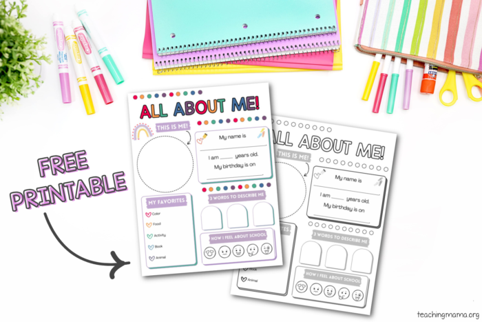All About Me - Free Printable - Teaching Mama