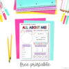 All About Me - Free Printable - Teaching Mama