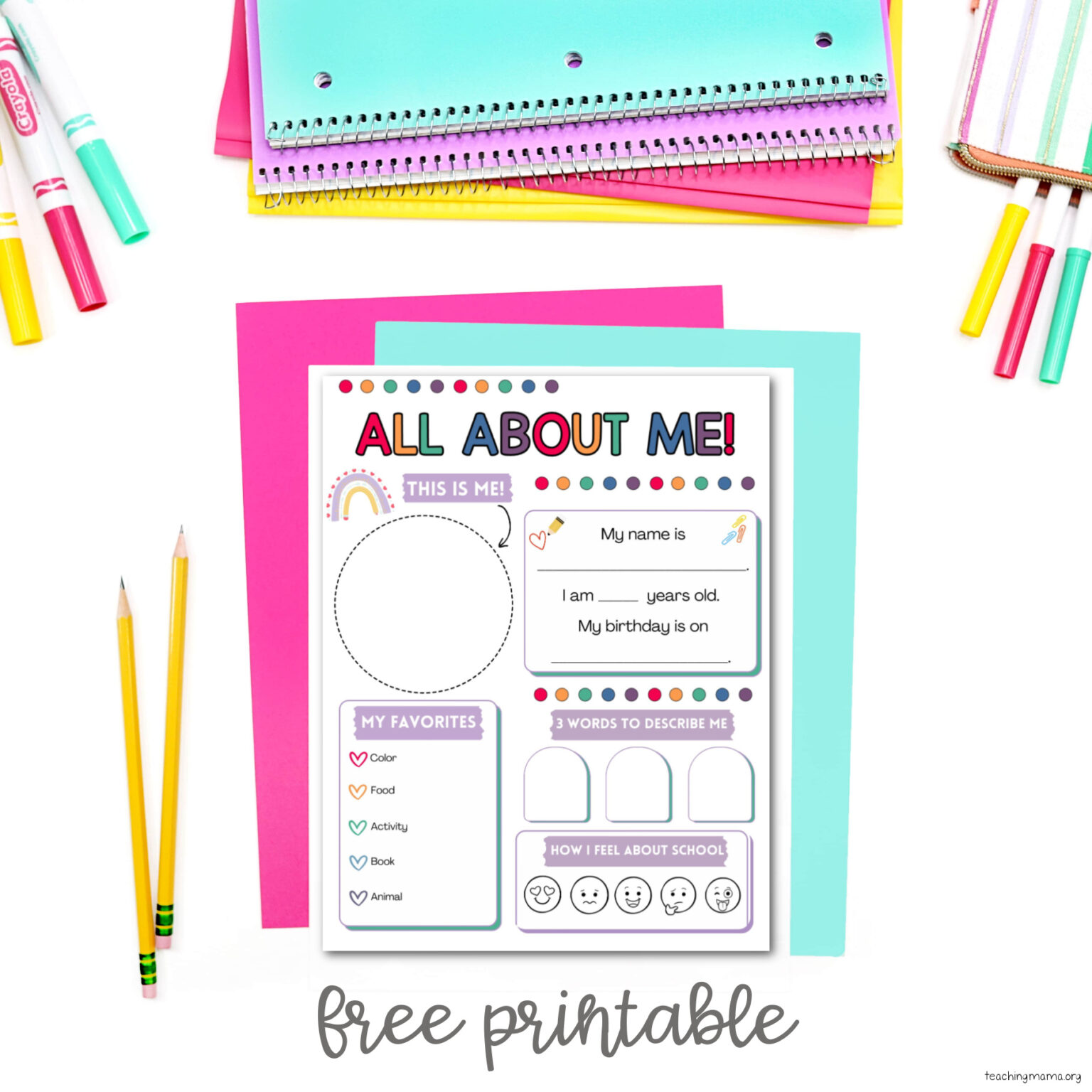 All About Me - Free Printable - Teaching Mama