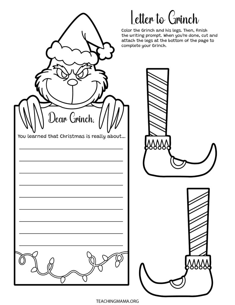 Grinch Writing Activity - Teaching Mama