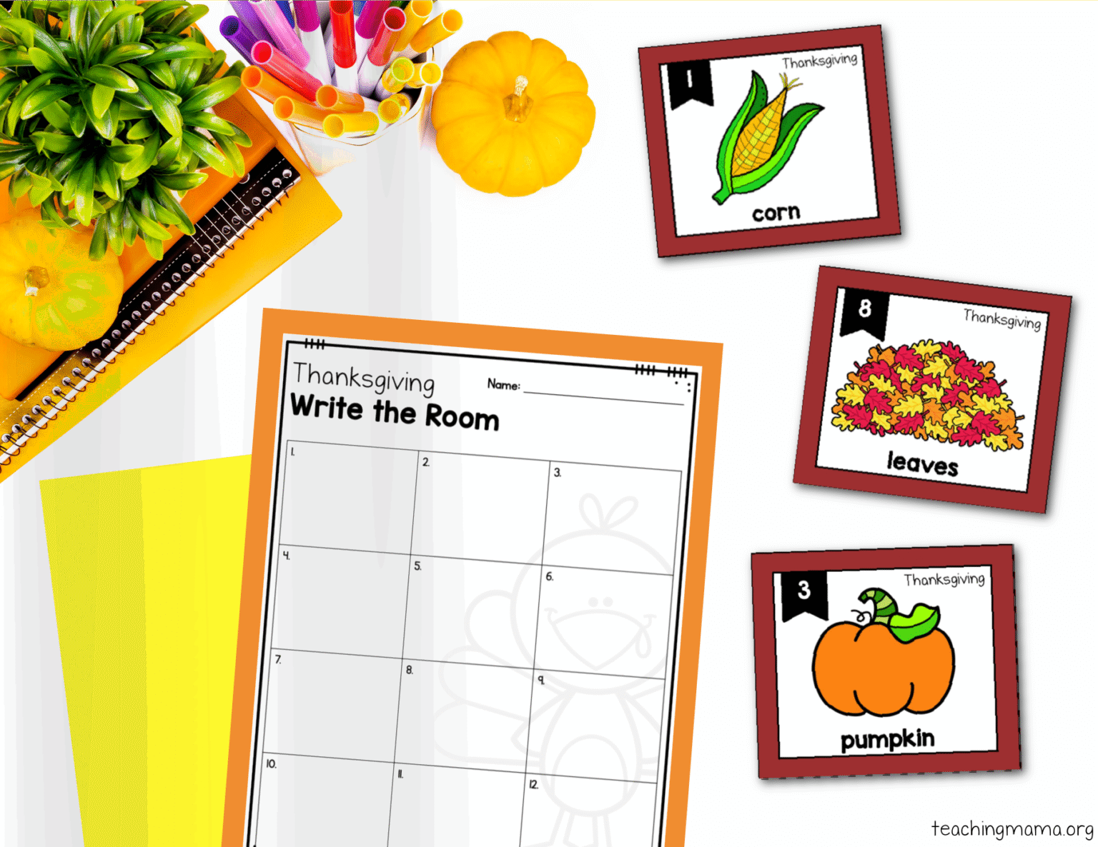 Thanksgiving Write the Room Activity - Teaching Mama