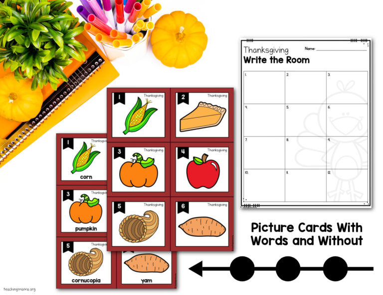 Thanksgiving Write the Room Activity - Teaching Mama