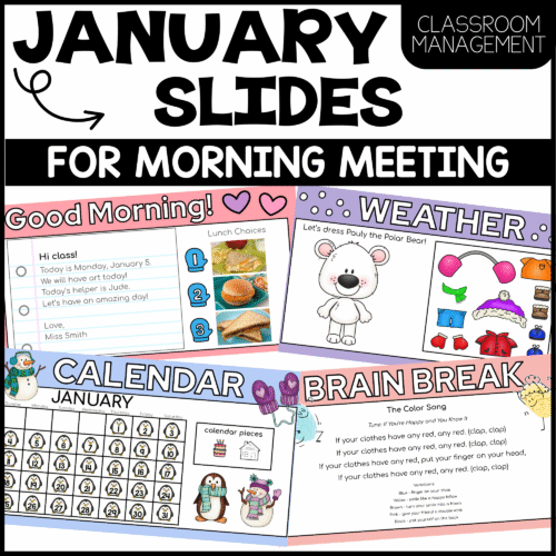 January Morning Meeting Slides - Teaching Mama